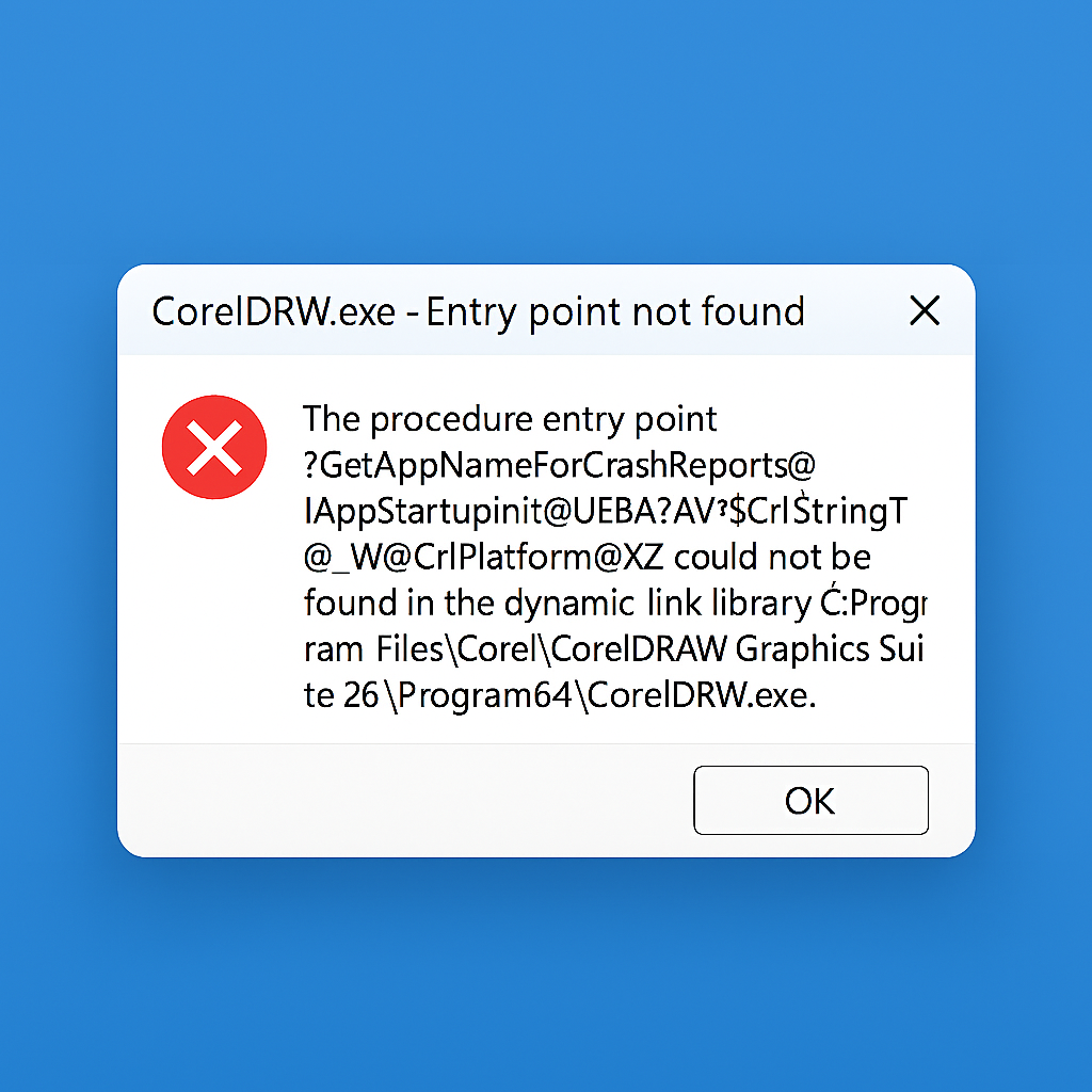 KB Corel: CorelDRAW: Entry Point Not Found Error (DLL/MSVCP Corruption)